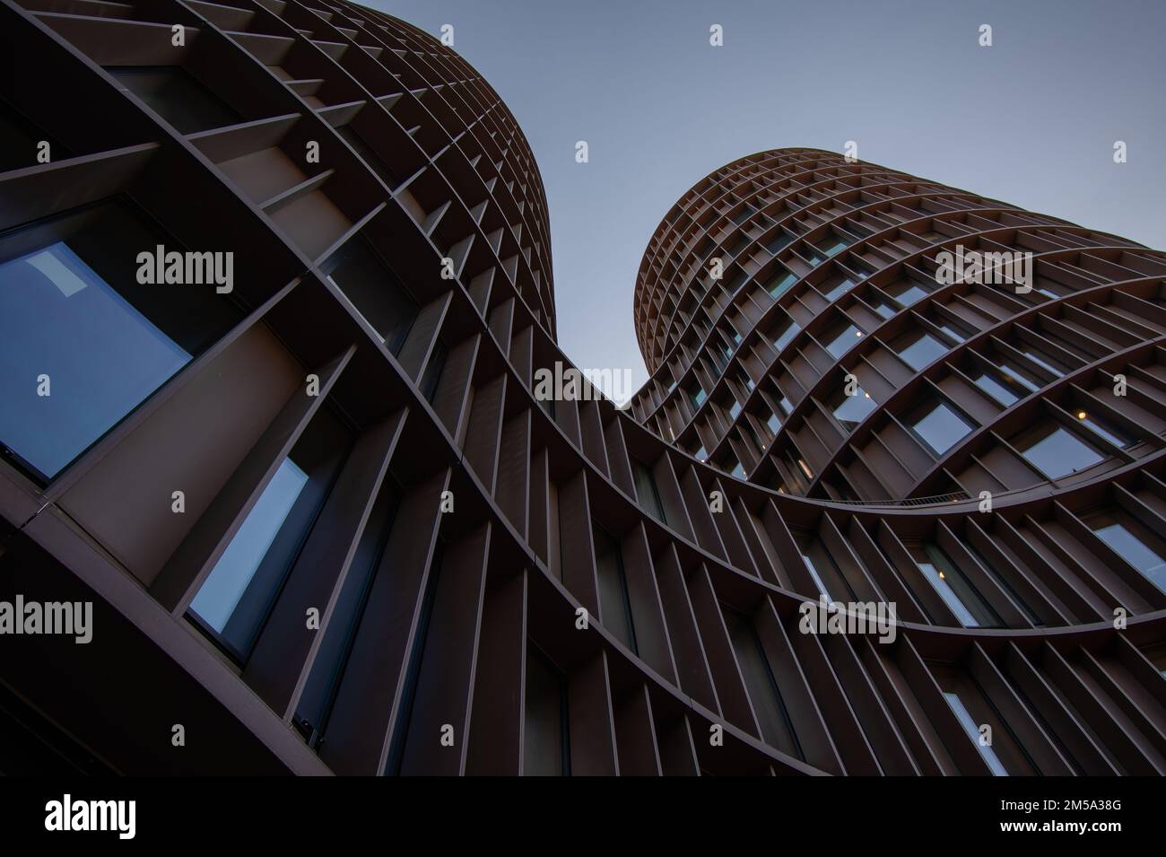 A low-angle shot of the Axel Towers in Copenhagen, Denmark Stock Photo ...