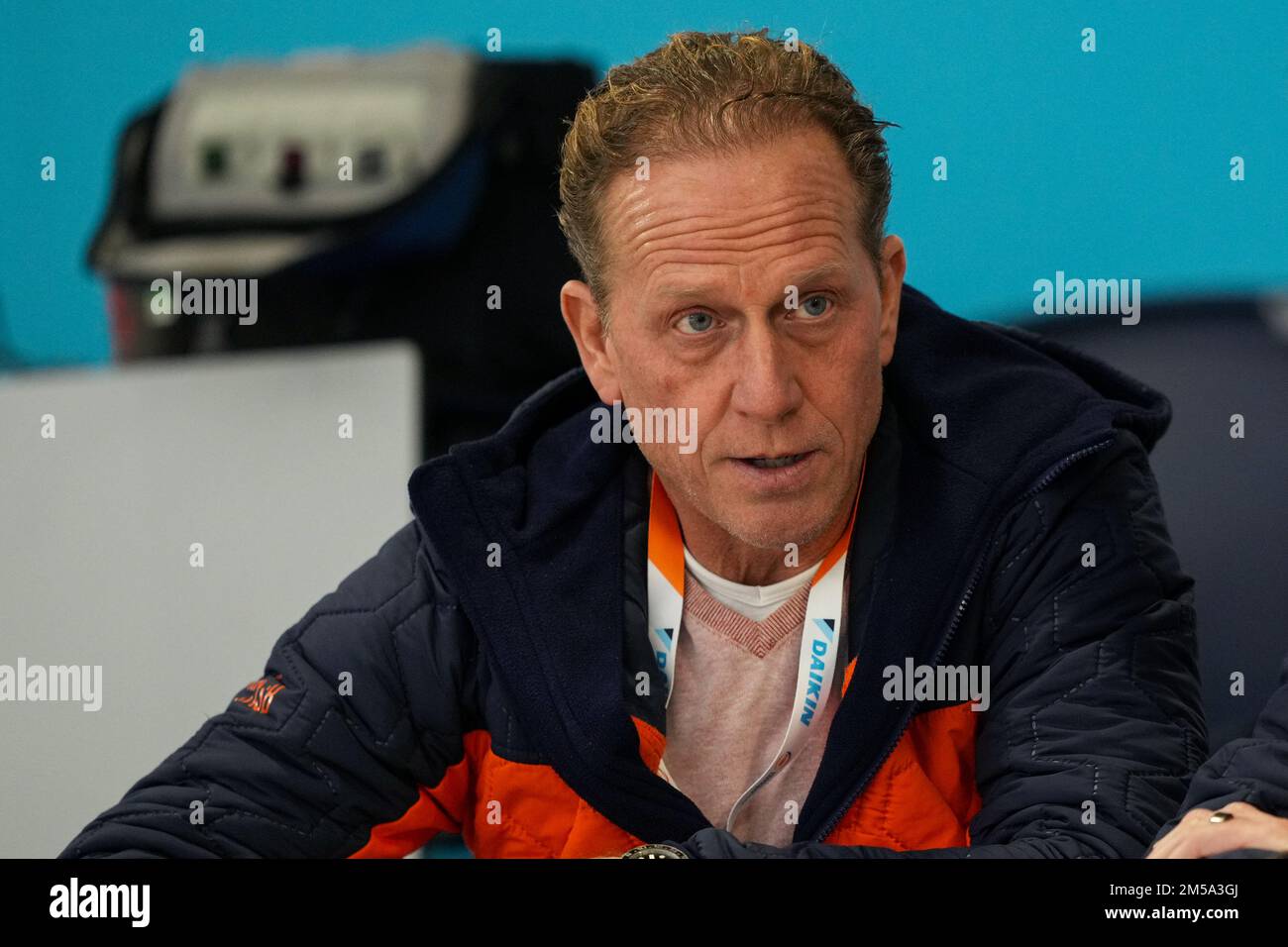 HEERENVEEN, NETHERLANDS - DECEMBER 27: Rintje Ritsma looks on while ...