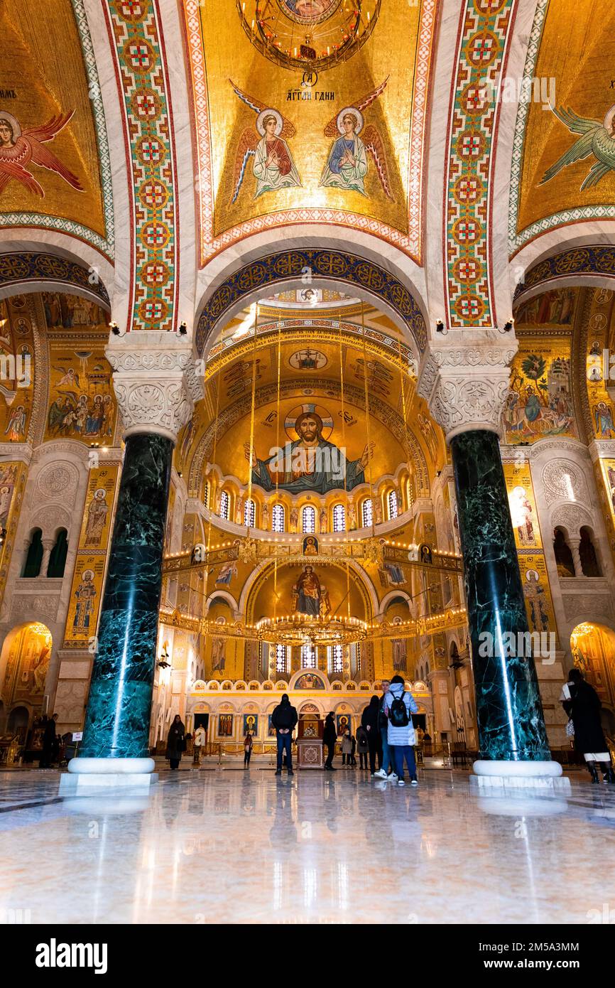 Belgrade, Serbia - December 20, 2022: Interior of Saint Sava temple ...