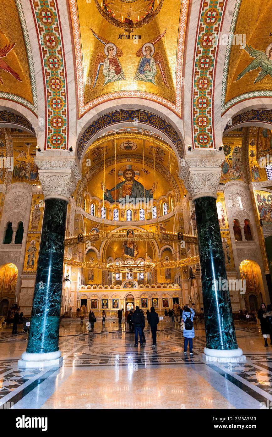 Belgrade, Serbia - December 20, 2022: Interior of Saint Sava temple ...