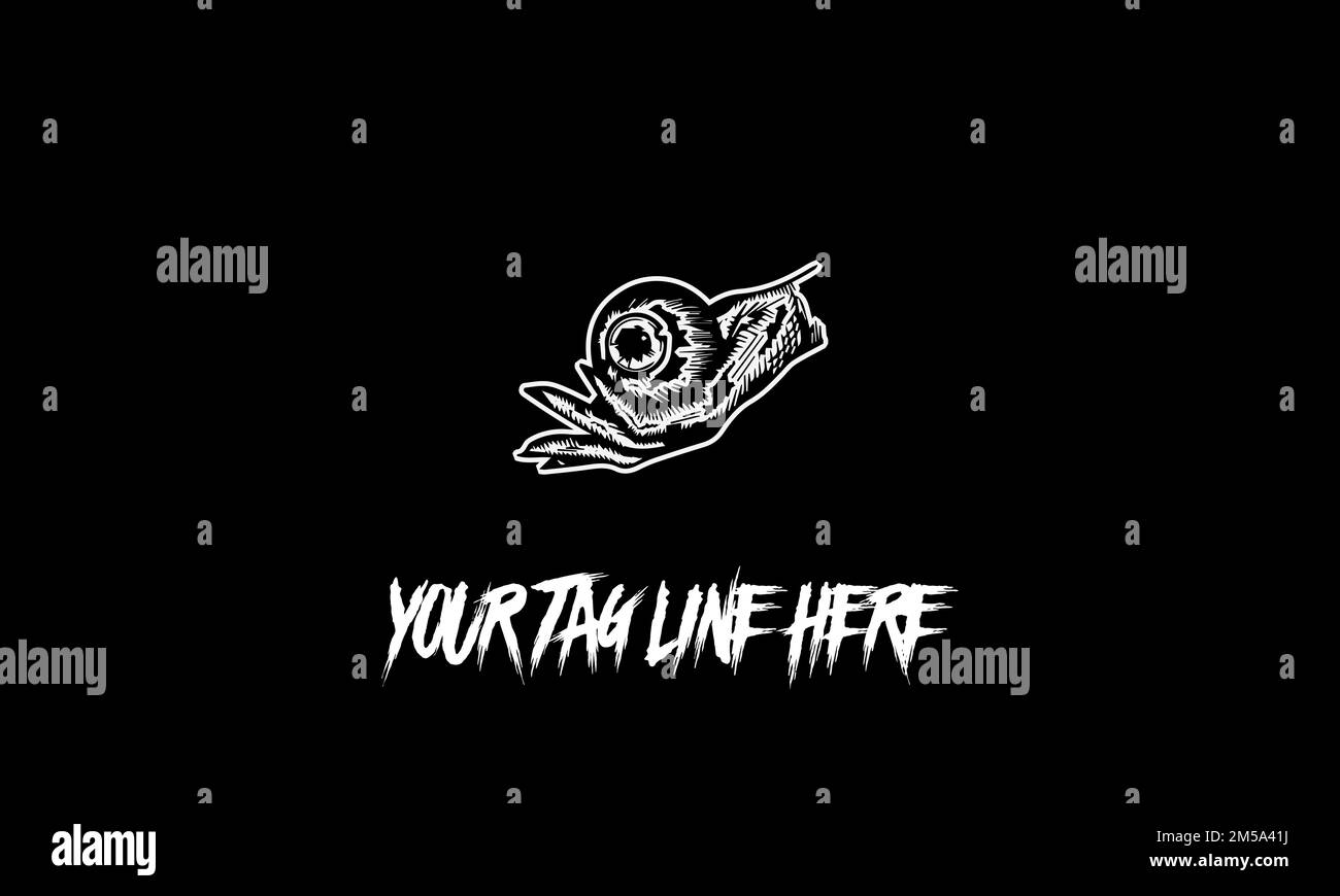 A vector of a hand icon with a tag line on a black background Stock ...