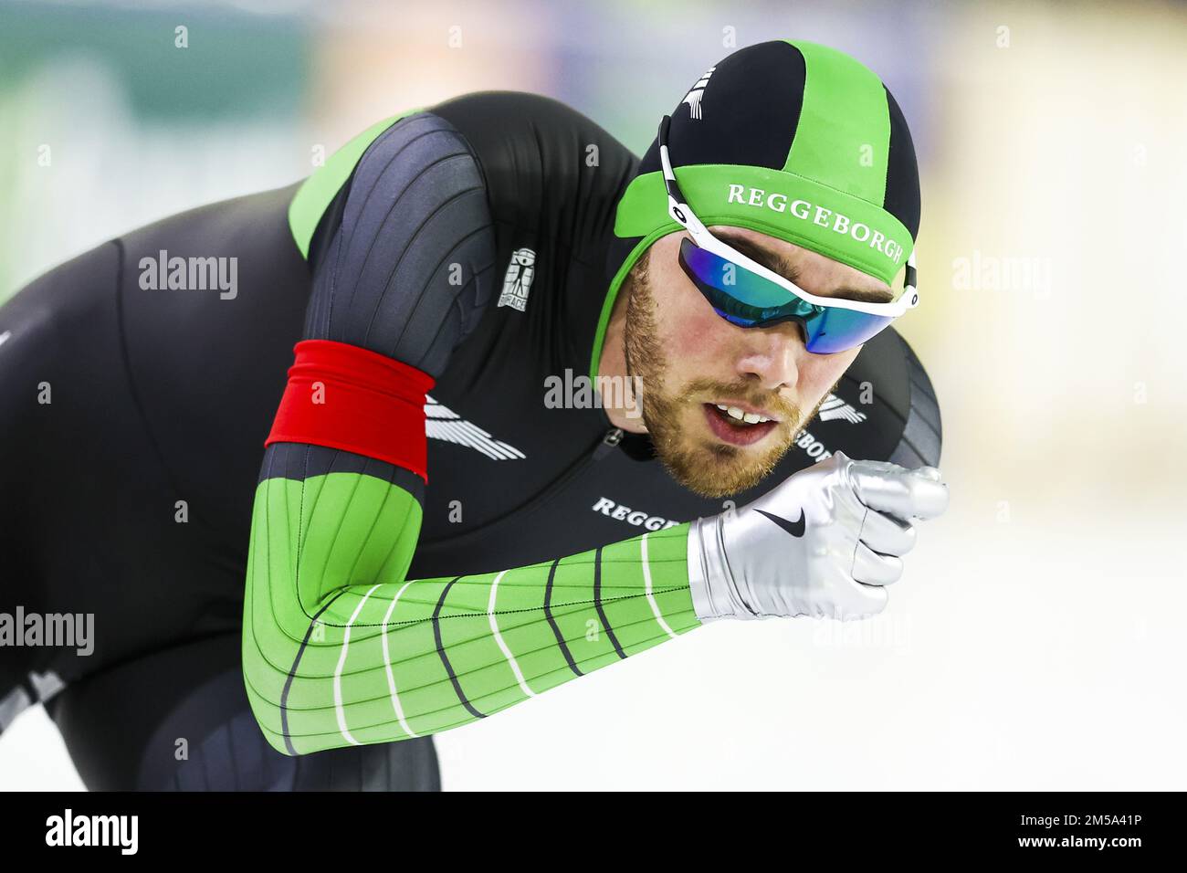 HERENVEEN - Patrick Roest in action on the 5000 meters during the first ...