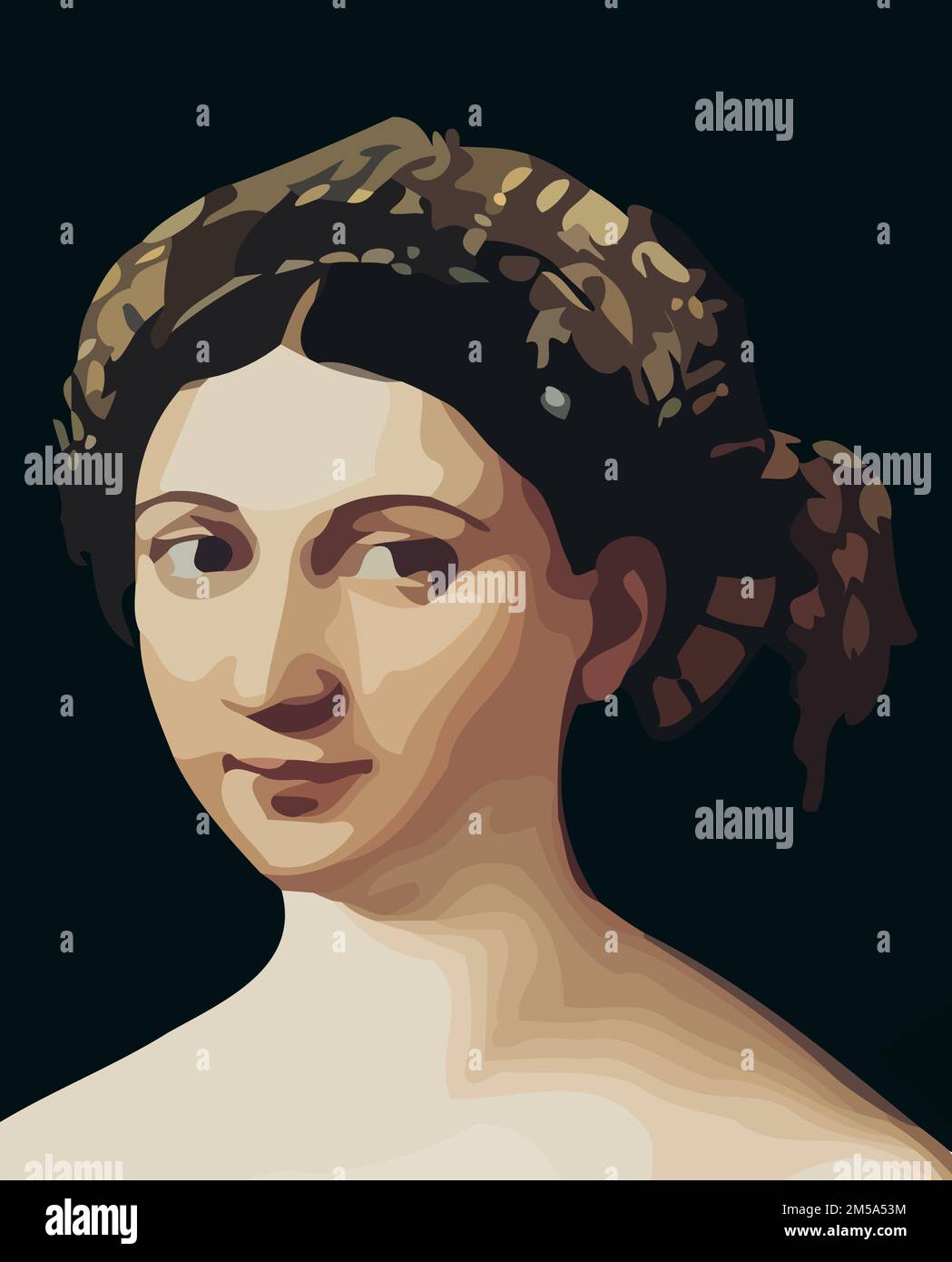 A Vector portrait la Fornarina by Raphael Sanzio Stock Vector Image ...