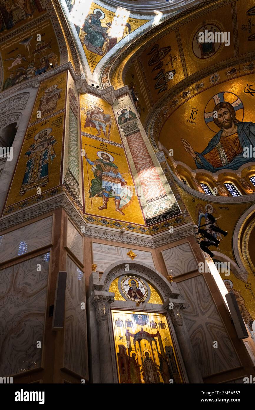 Belgrade, Serbia - December 20, 2022: Interior of Saint Sava temple ...