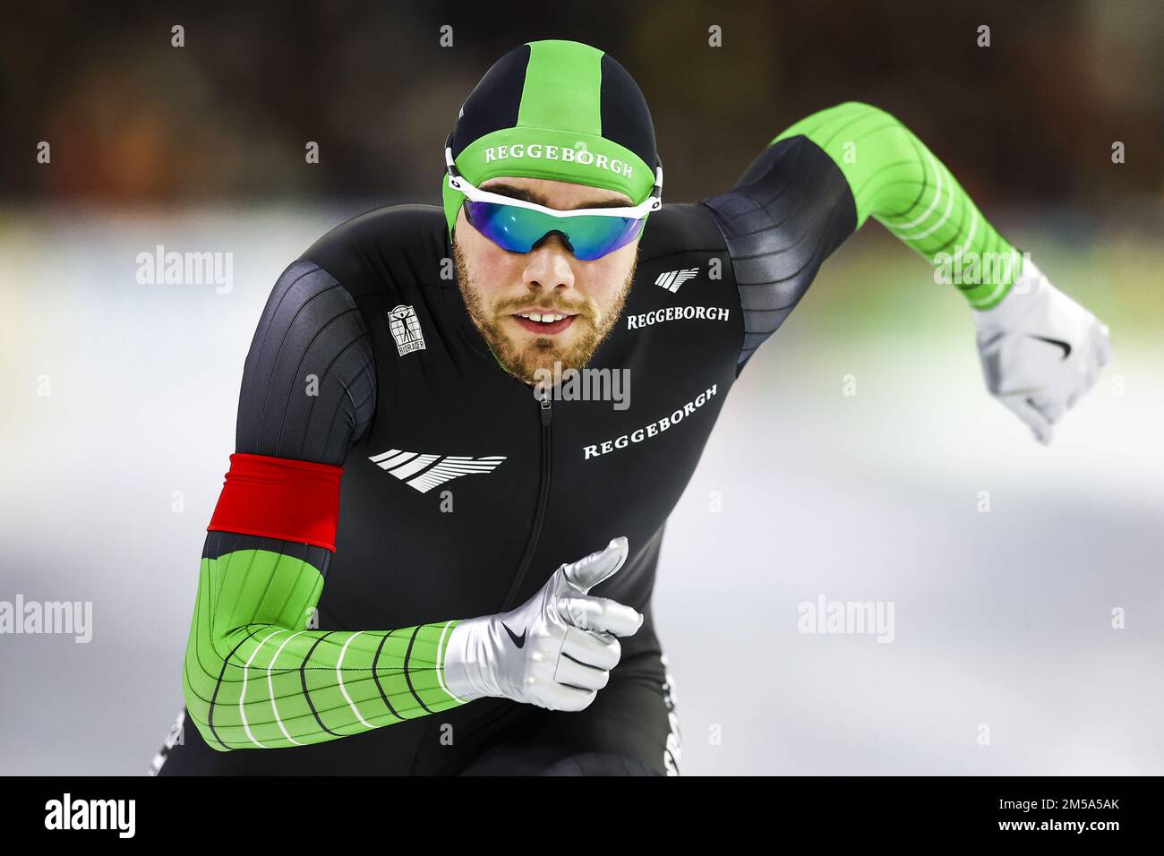 HERENVEEN - Patrick Roest in action on the 5000 meters during the first ...