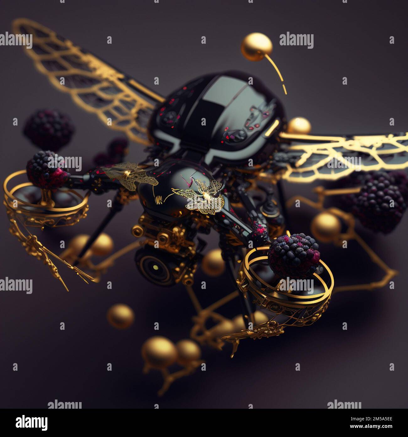 A stunning shot of a metal Insect Puzzle model kit, mechanical Rotating ...