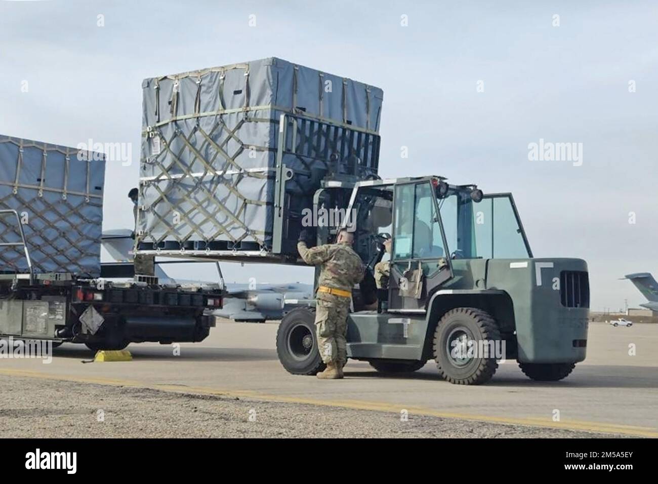 Airmen from 75th Logistics Readiness Squadron transport cargo ...