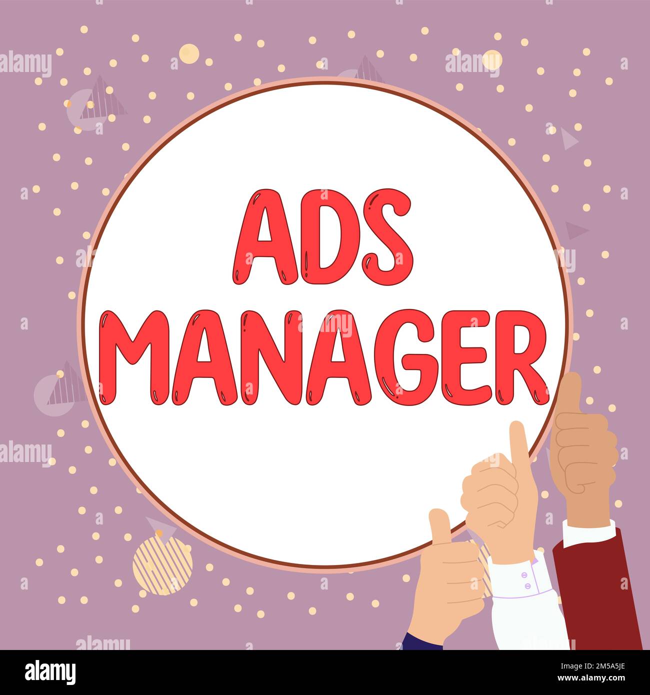 Inspiration showing sign Ads Manager. Business showcase oversee and ...