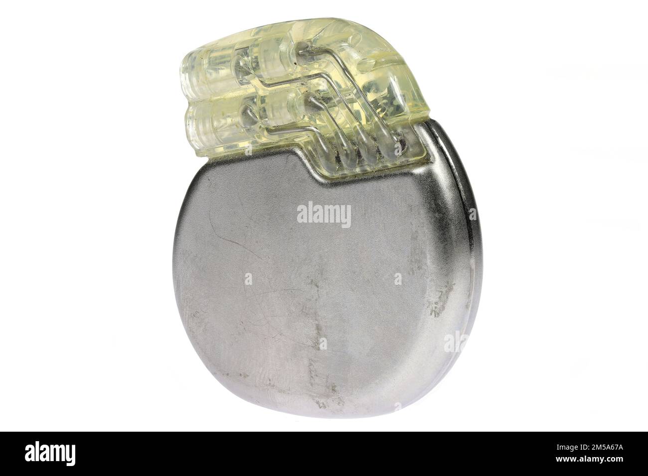 used artificial cardiac pacemaker isolated on white background Stock ...