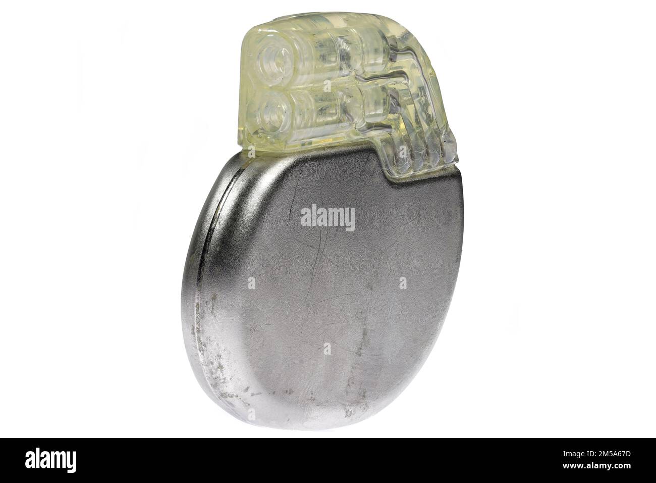 used artificial cardiac pacemaker isolated on white background Stock ...