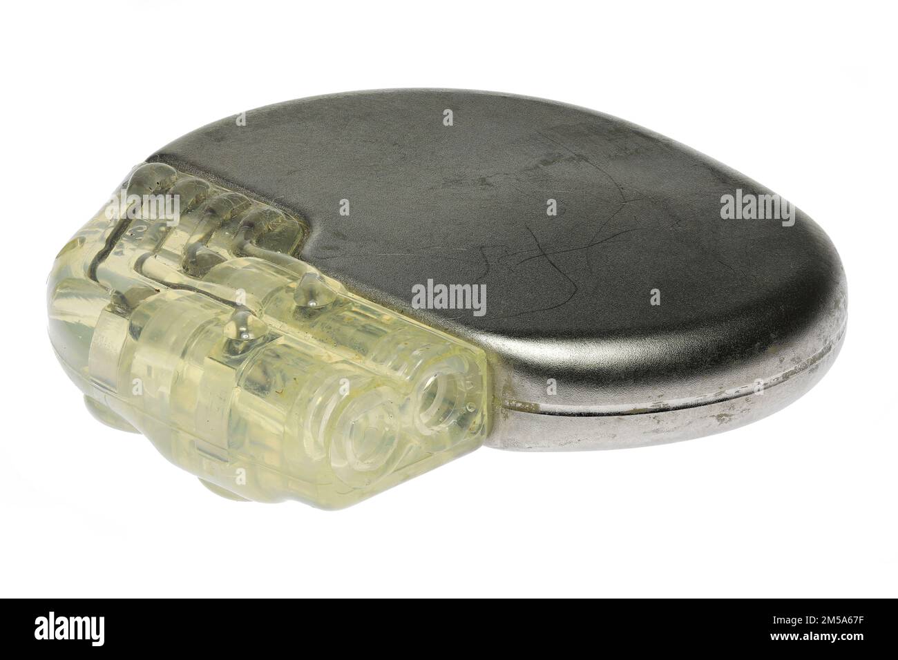 used artificial cardiac pacemaker isolated on white background Stock ...