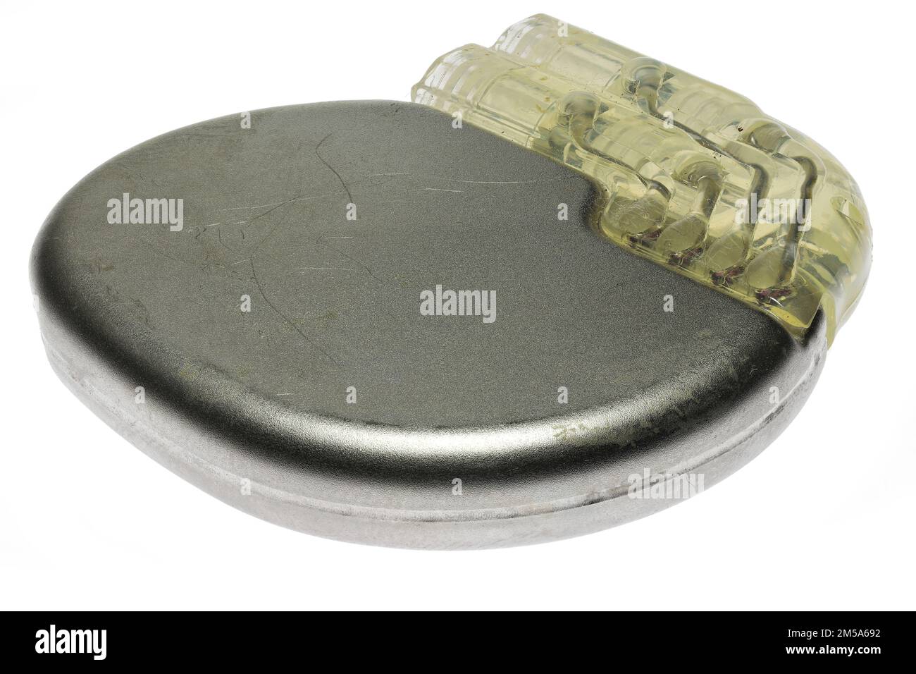 used artificial cardiac pacemaker isolated on white background Stock ...