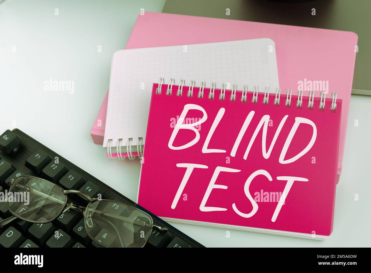Conceptual display Blind Test. Conceptual photo Social engagement with ...