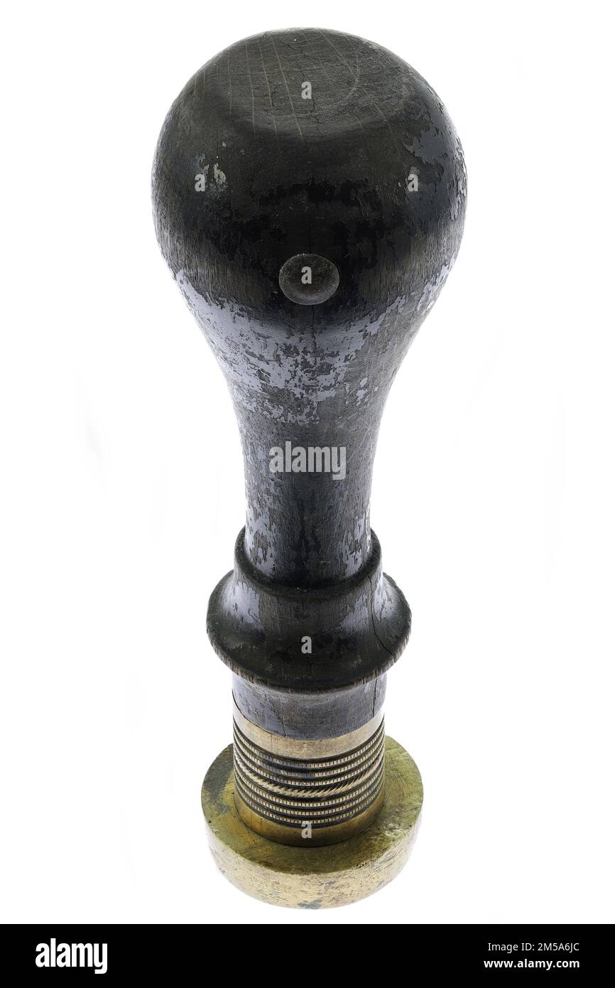 seal stamp with wooden handle isolated on white background Stock Photo ...