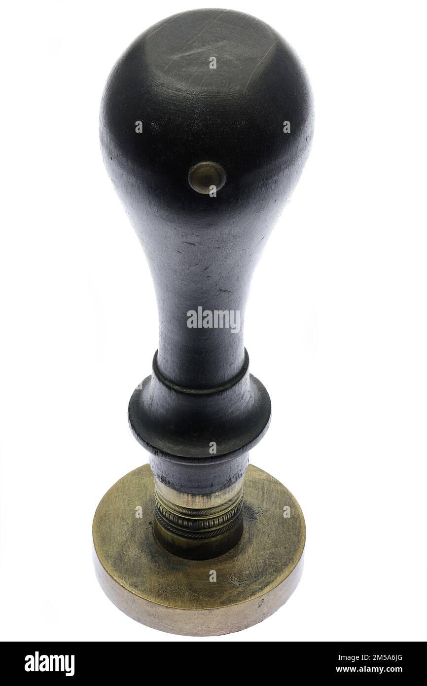 seal stamp with wooden handle isolated on white background Stock Photo ...