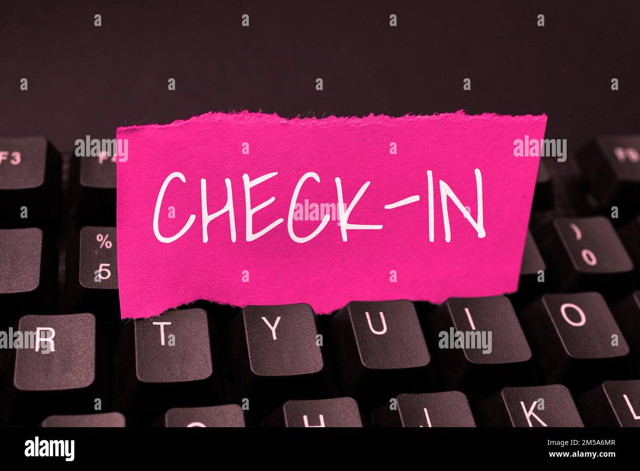 Text showing inspiration Check In. Word for Procedure by which an ...