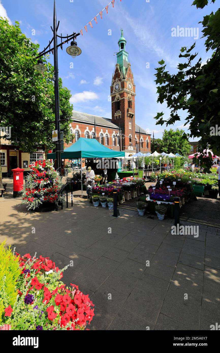 The weekly market at March town, Cambridgeshire; England, UK Stock ...