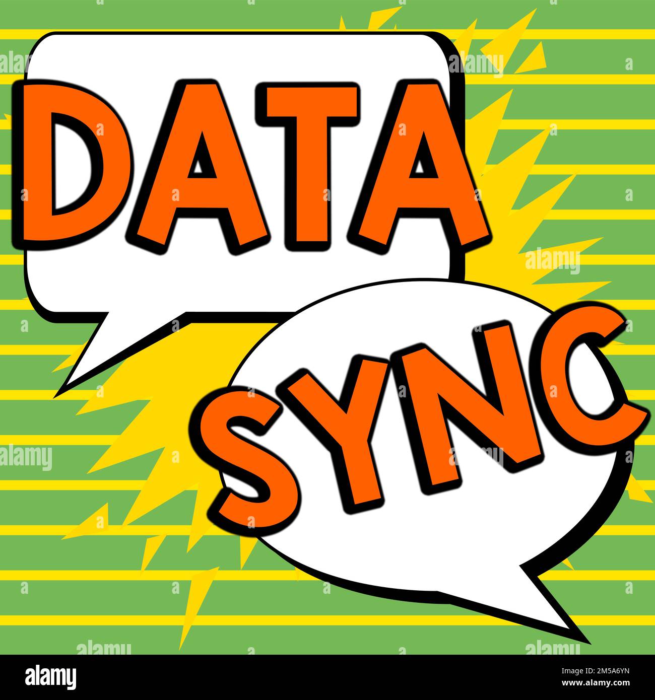Handwriting text Data Sync. Business concept data that is continuously ...