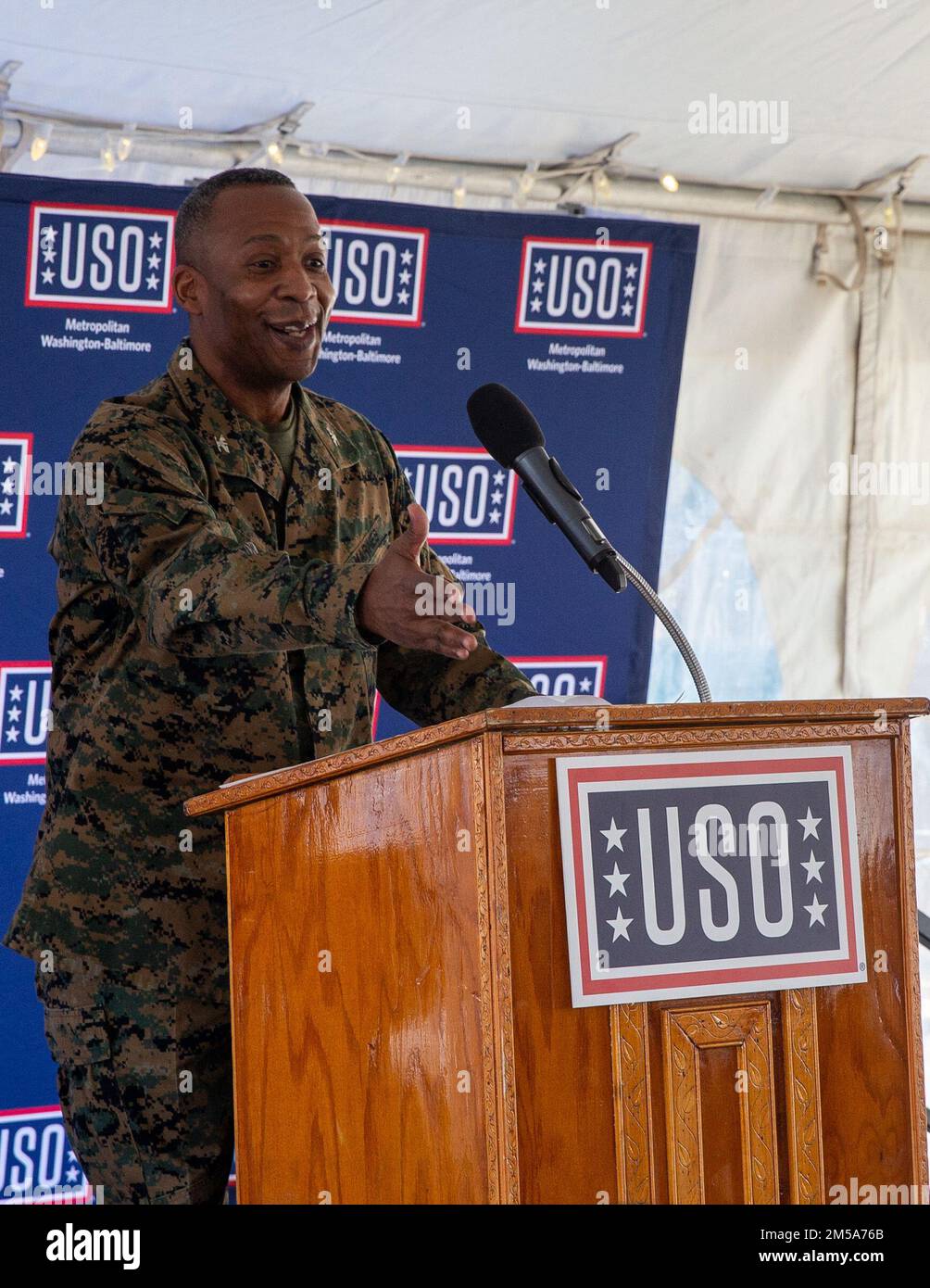 U.S. Marine Corps Col. Michael L. Brooks, base commander, Marine Corps ...