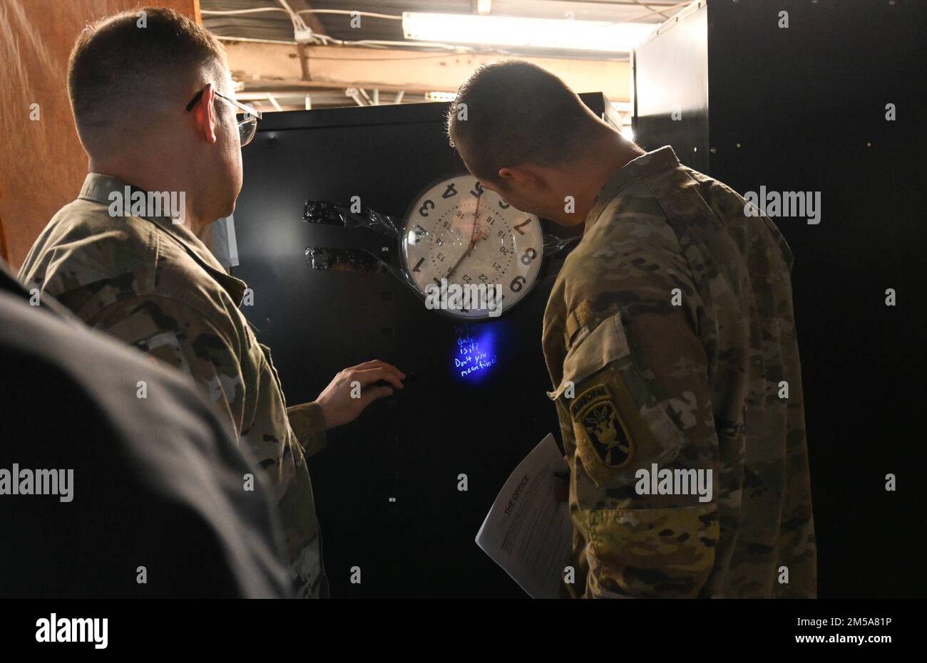 Soldiers participate in a suicide prevention training escape room put ...