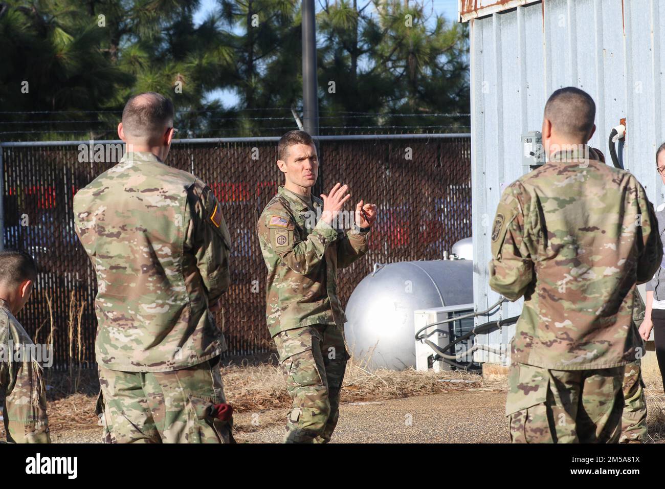 Soldiers participate in a suicide prevention training escape room put ...