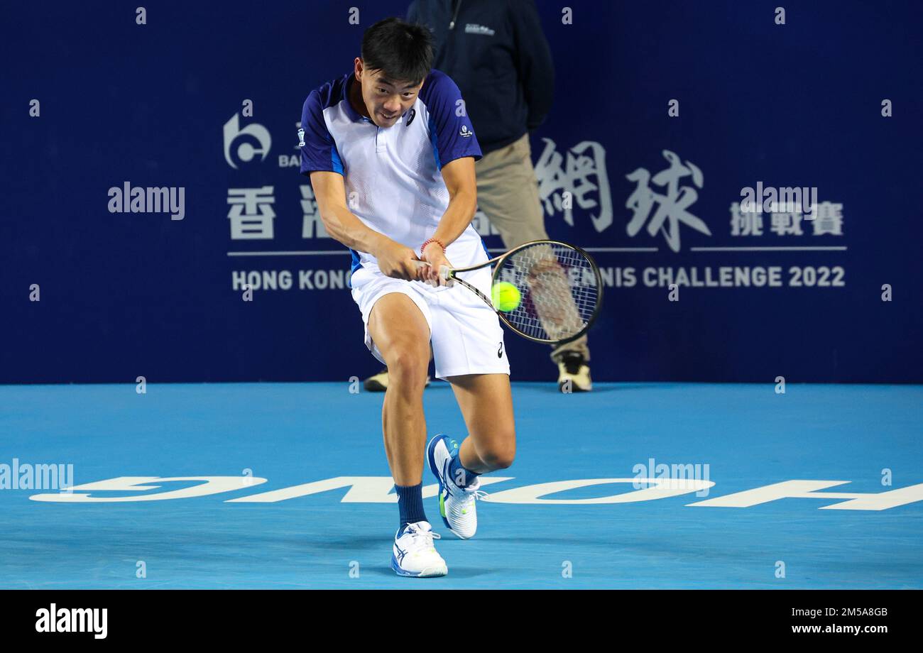Coleman Wong Chak-lam in action against Stan Wawrinka at Hong Kong ...