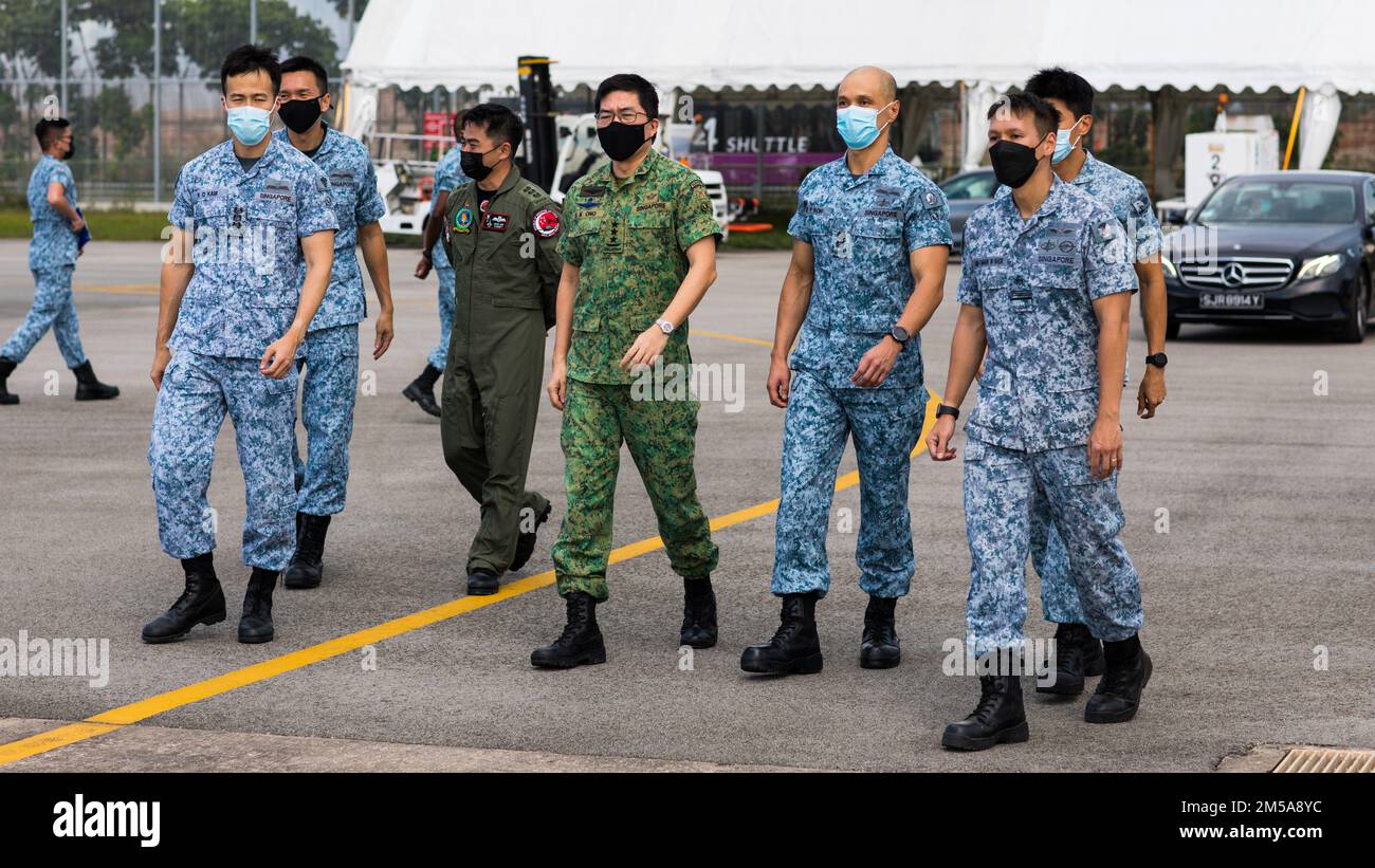 Chief of Defense Force Lt. Gen. Melvyn Ong arrives at Changi Air Base ...