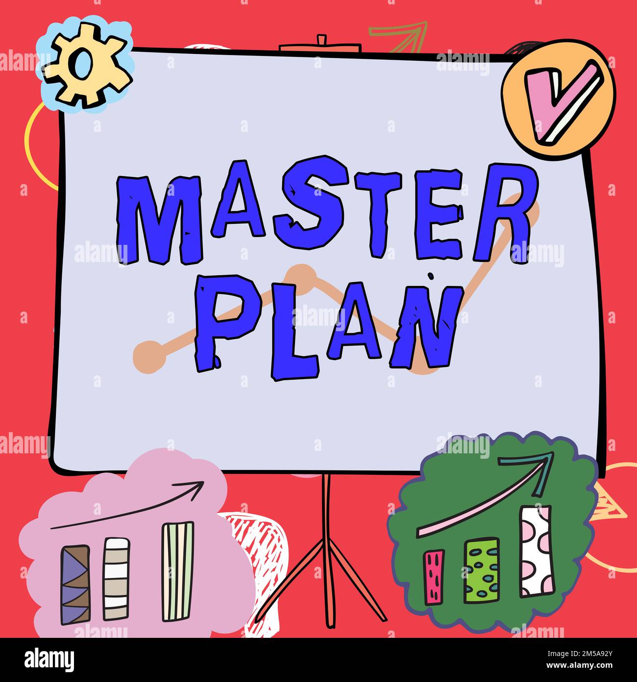 Text showing inspiration Master Plan. Business approach dynamic long ...