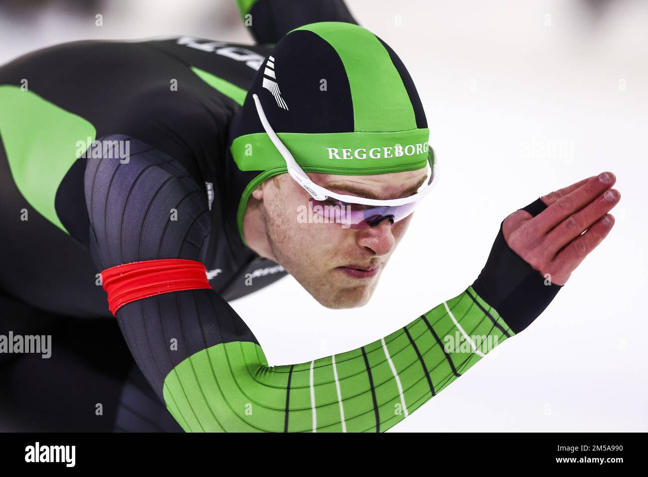 HERENVEEN - Janno Botman in action on the 500 meters during the first ...