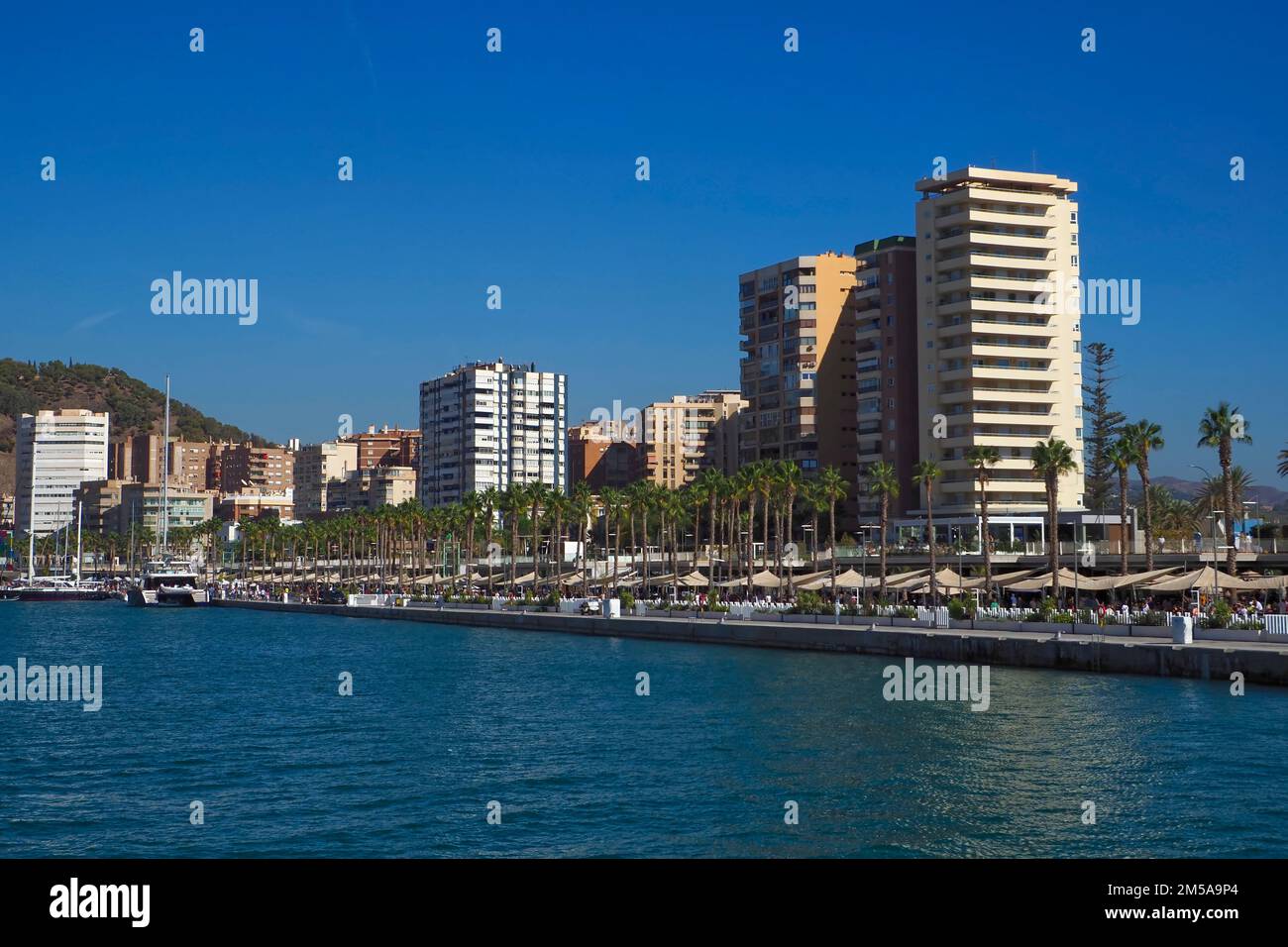 waterfront apartment buildings of Malagueta overlook the port and ...
