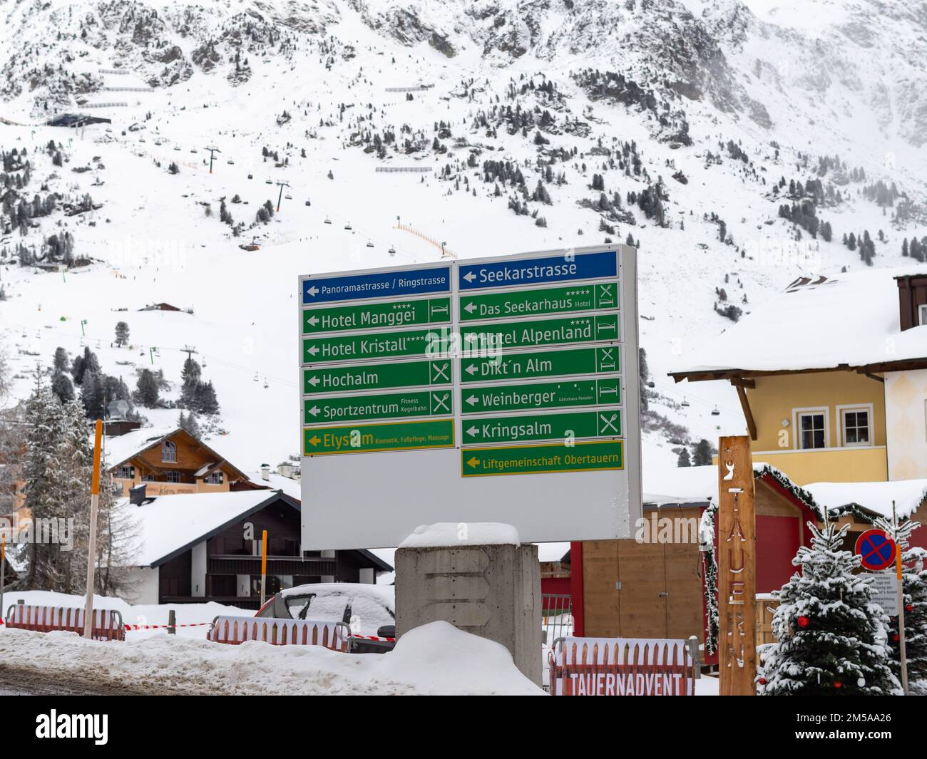 Guide board with arrows in the directions of travel destinations for ...