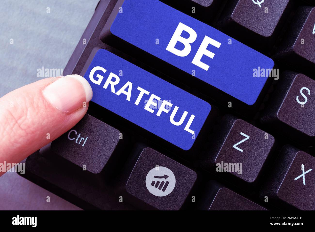Hand writing sign Be Grateful. Word for feeling or showing an ...