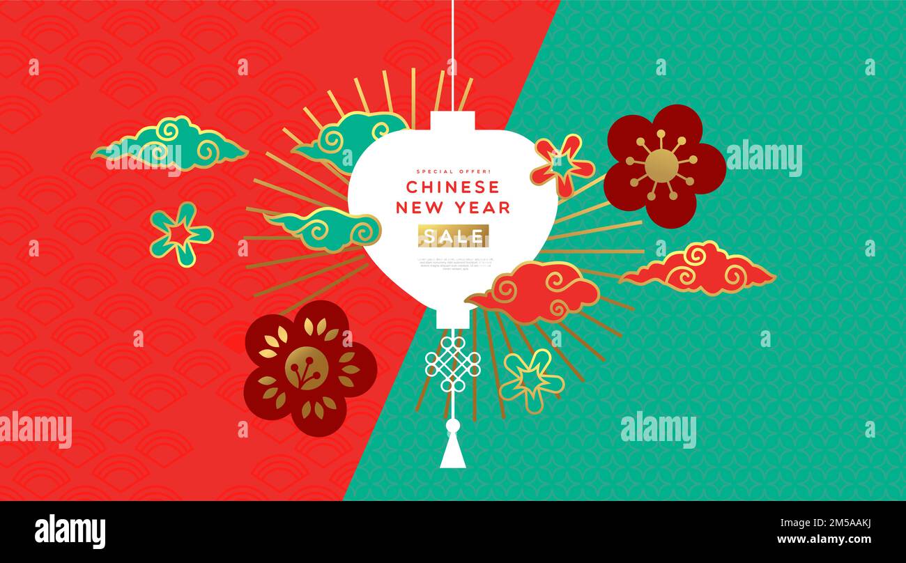 Chinese New Year sale template illustration. Luxury gold and red ...