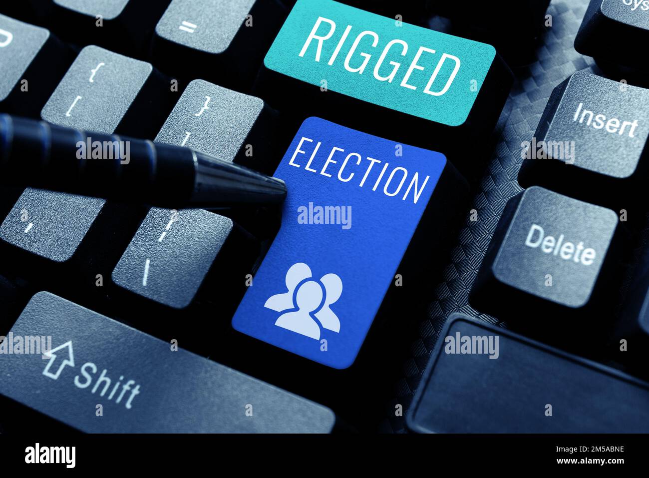 Handwriting text Rigged Election. Business approach Manage drilling ...