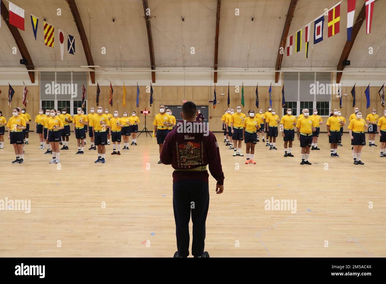 An Officer Candidate School (OCS) student from a senior class leads the ...
