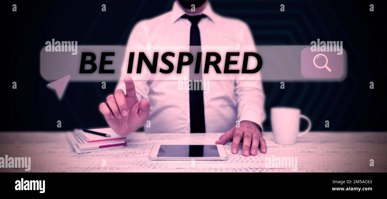 Text caption presenting Be Inspired. Concept meaning extraordinary ...