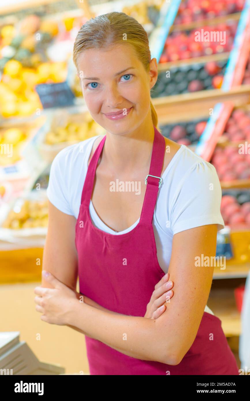 Smiling salesgirl hi-res stock photography and images - Alamy