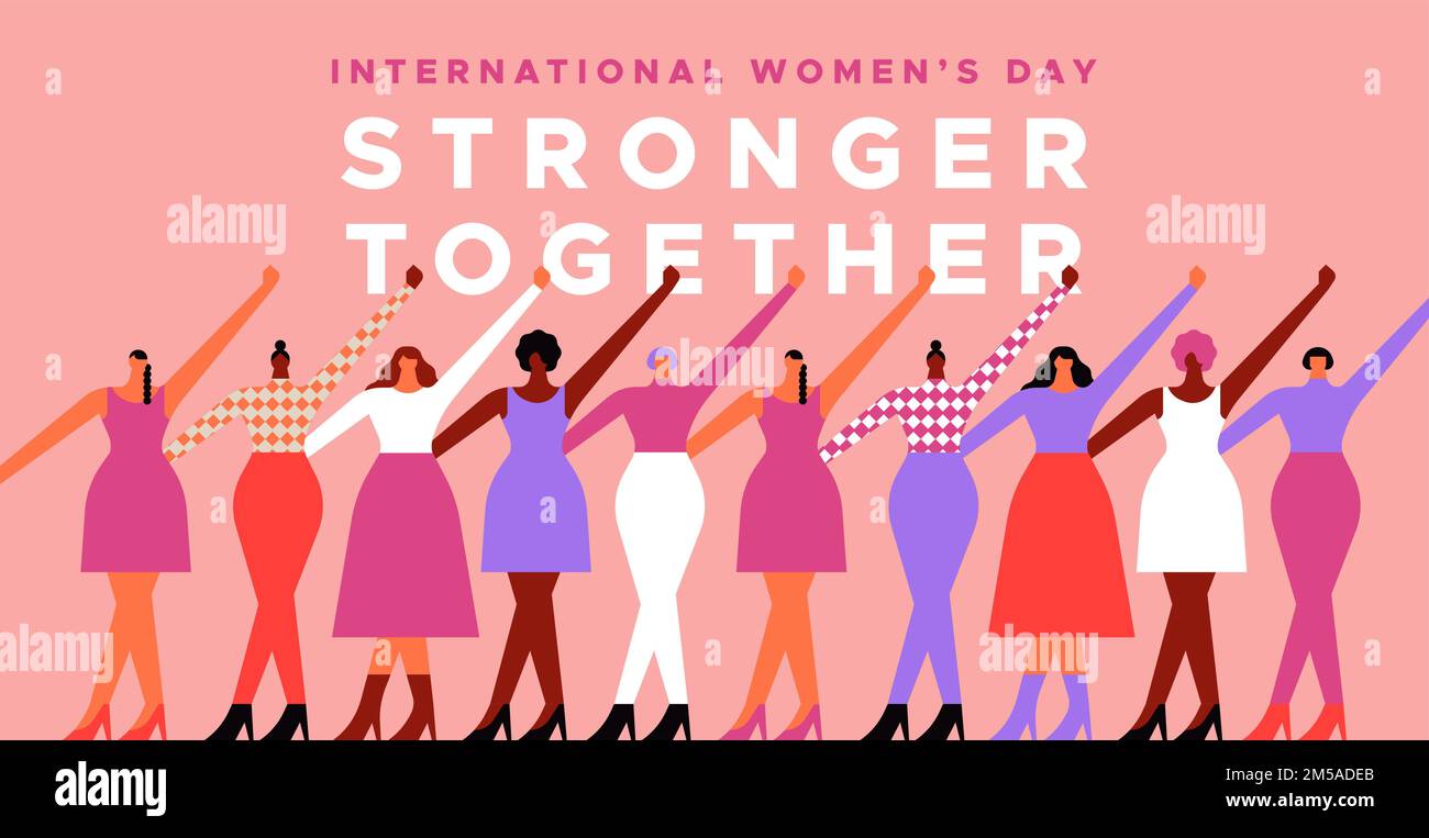 International women's day event greeting card illustration. Modern flat ...