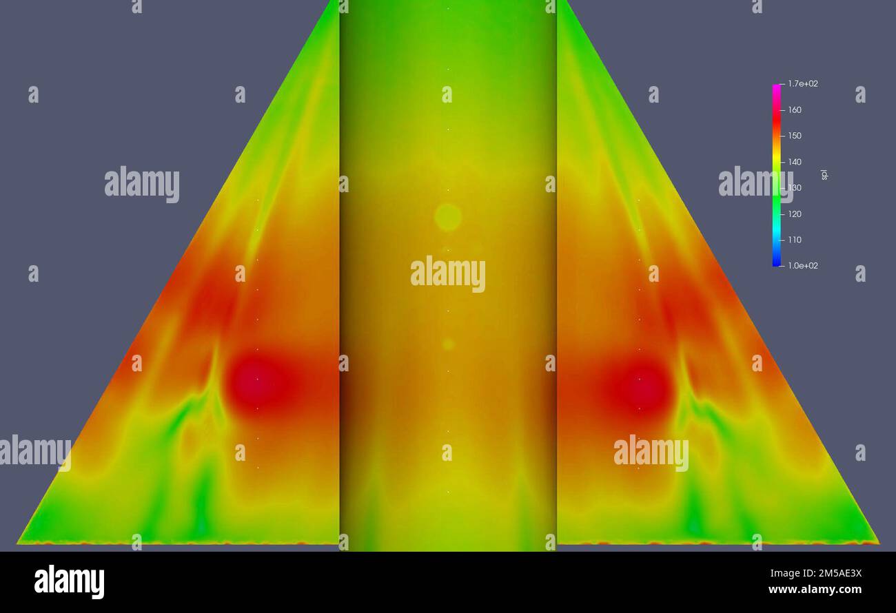 This image shows the Sound Pressure Level distribution at 53.7 hertz ...