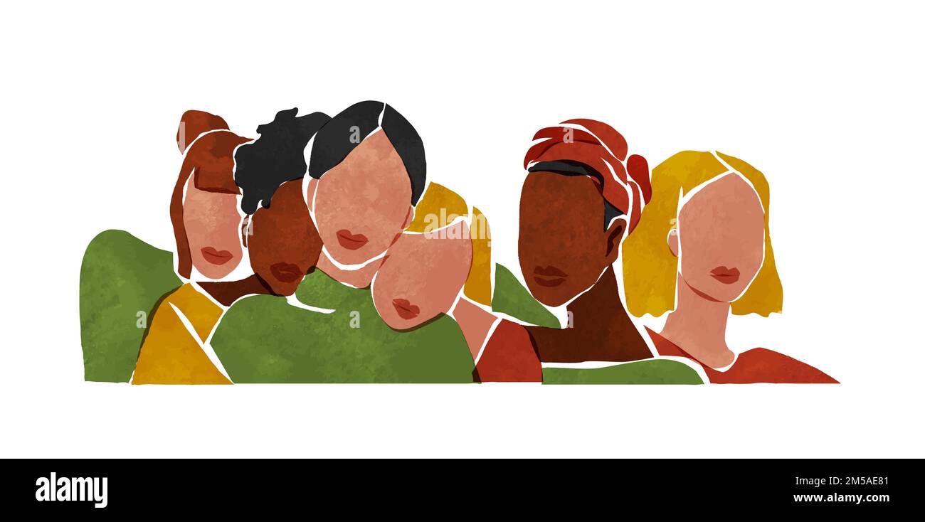 Pastel group portrait Stock Vector Images - Alamy