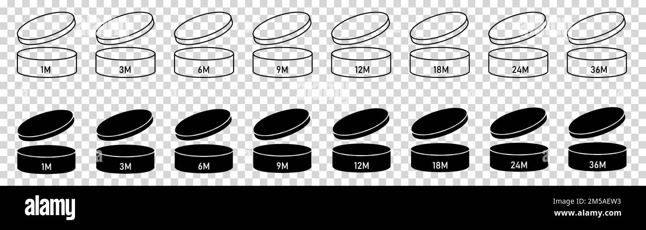 Period after open icons set. Vector illustration isolated on ...