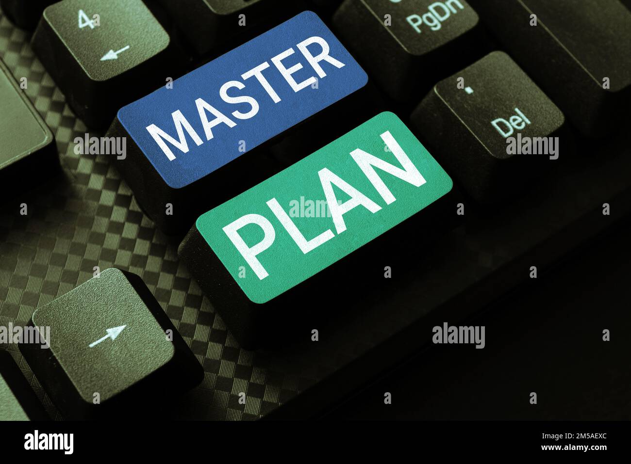 Hand writing sign Master Plan. Business approach dynamic long-term ...