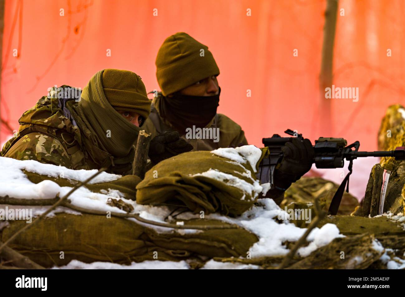 Senior Airman Karl Knieriem and Airman Devin Hunter, Defenders assigned ...