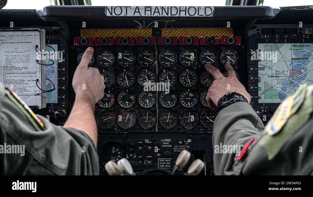 Capt. Miller Trant, 96th Bomb Squadron B-52H Stratofortress aircraft commander, and Capt. Brian ...