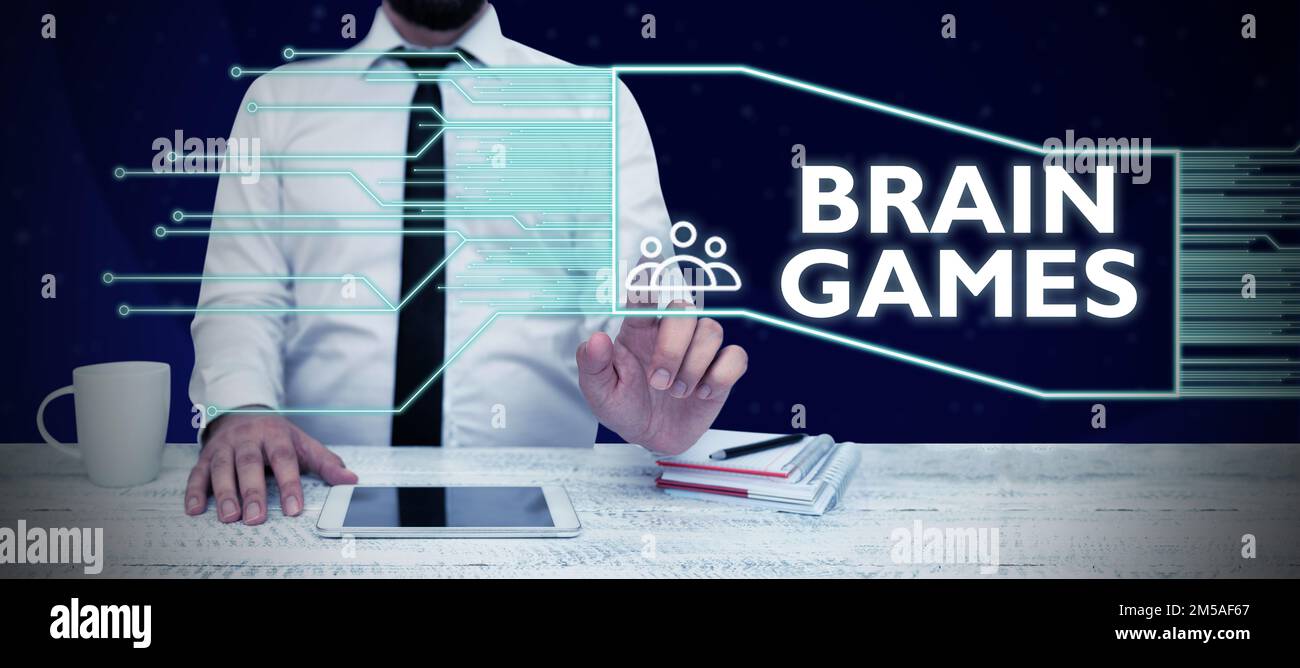 Text caption presenting Brain Games. Conceptual photo psychological ...