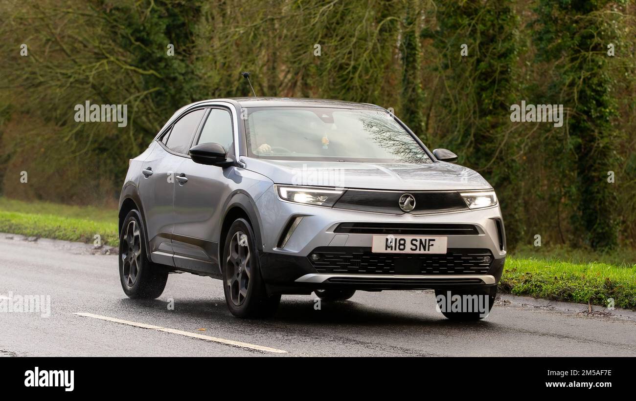 2021 grey Vauxhall Mokka ULTIMATE NAV TURBO AUTO car driving on a wet ...