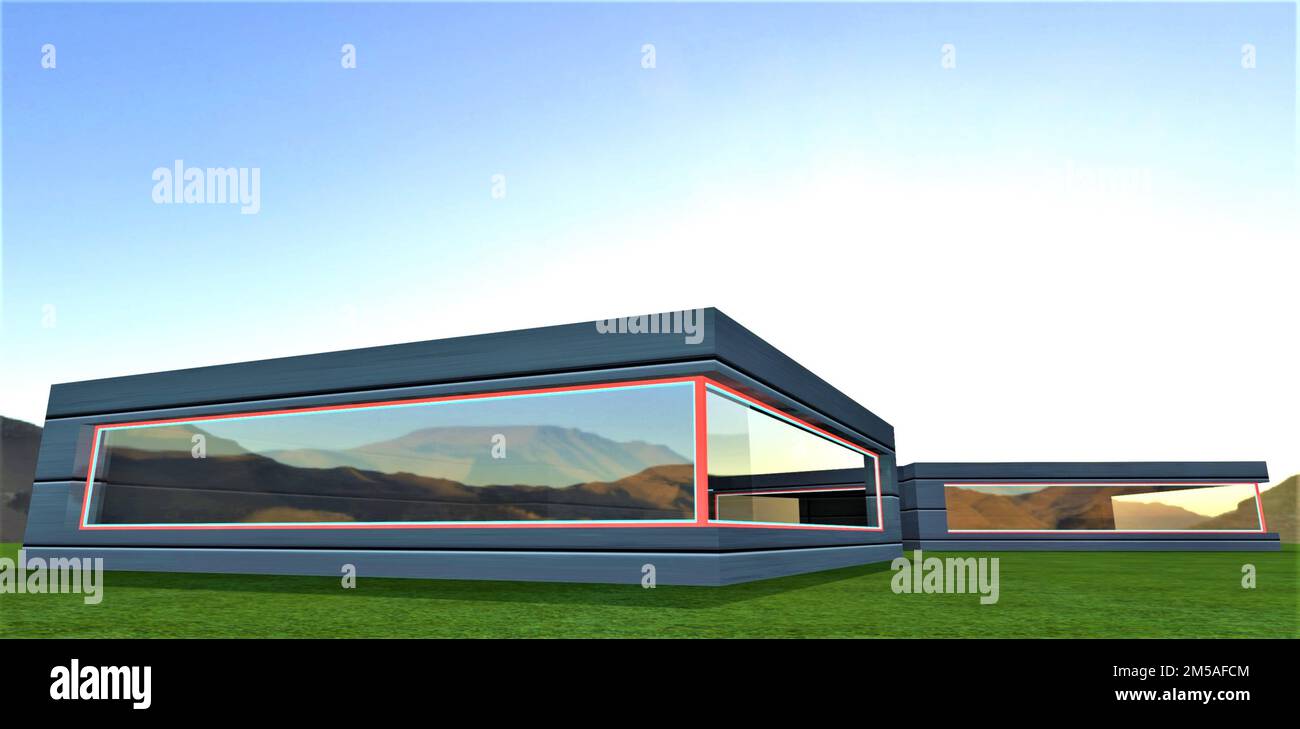 Futuristic design of modular housing on a distant planet after the ...