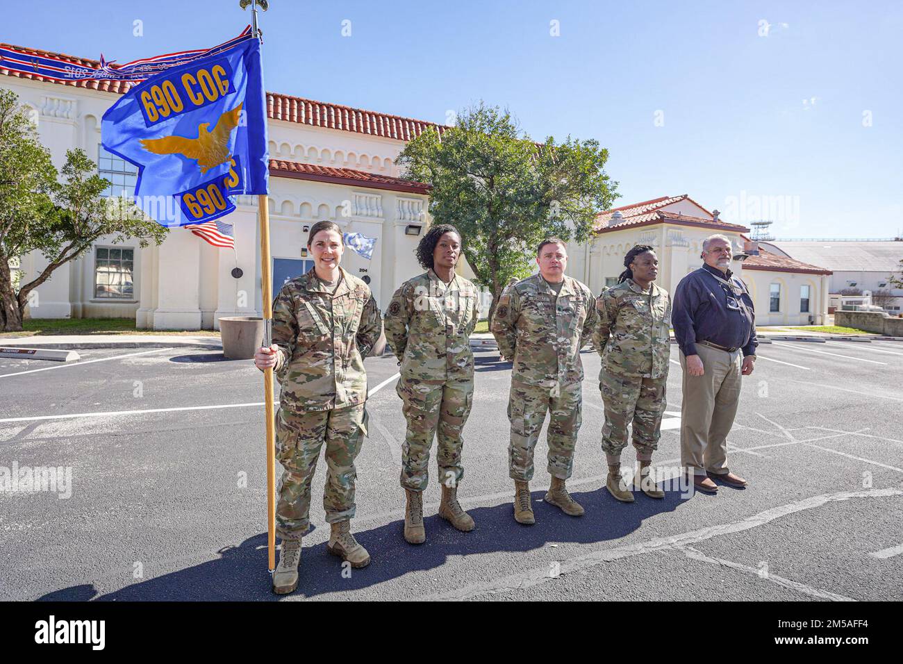 690th Cyberspace Control Squadron takes Squadron photo at Feb. 15, 2022 ...