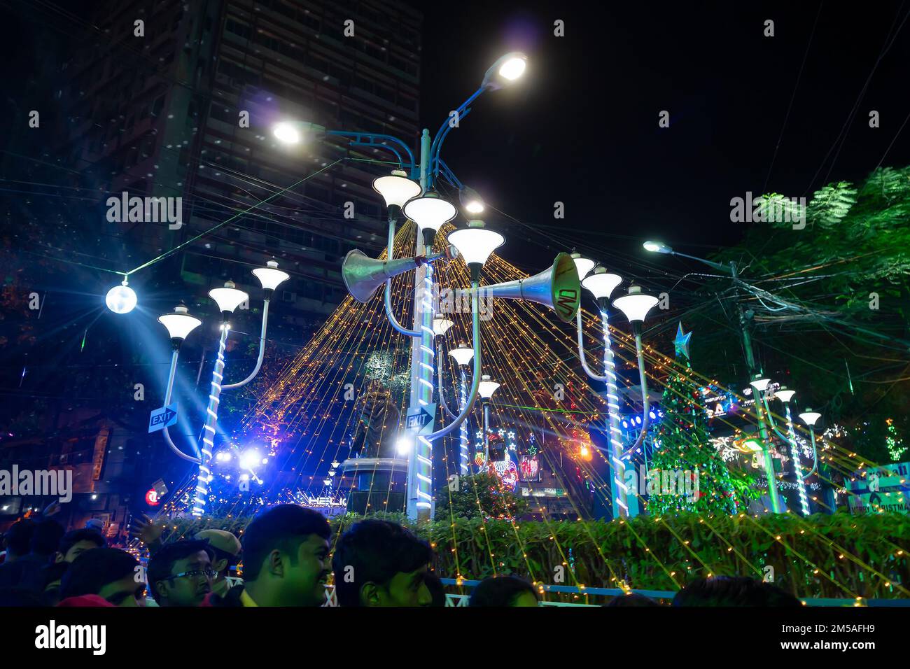 Kolkata, West Bengal, India - 25.12.2018 : Decorated lights and ...