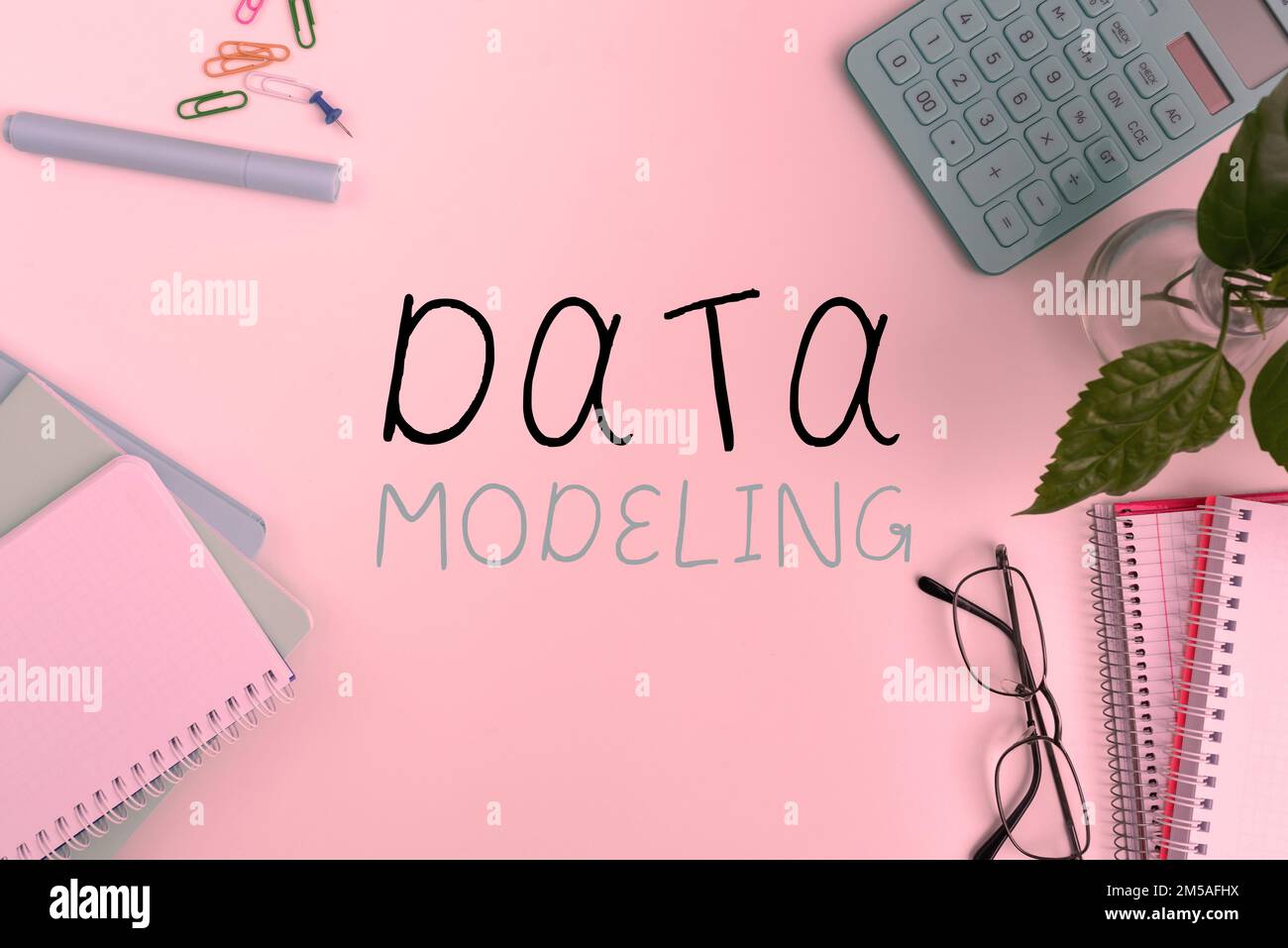 Hand Writing Sign Data Modeling Business Approach Process Of Transferring Data Between Data